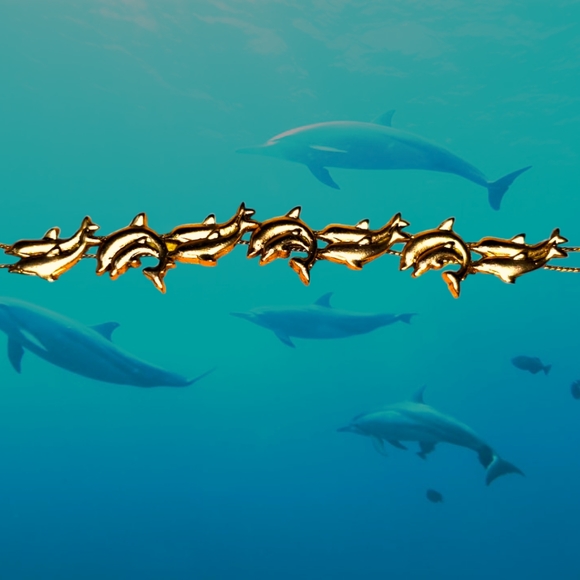 Vintage Goldette | Jewelry | Vintage Goldette Style Swimming Dolphin ...